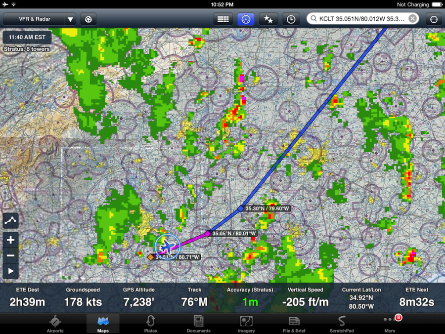 ForeFlight adds animated ADS-B radar : iPad Pilot News