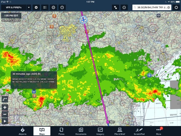 What does ADS-B weather look like? - iPad Pilot News