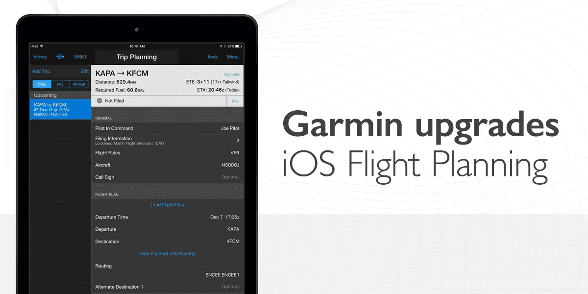 Garmin Upgrades IOS Flight Planning Android Layout IPad Pilot News