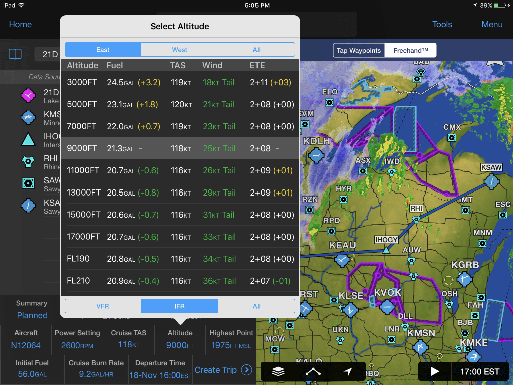 How to use the new pre-flight planning tools in Garmin Pilot - iPad ...