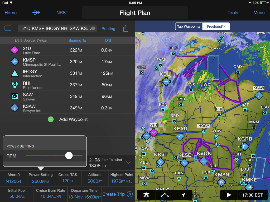 How to use the new pre-flight planning tools in Garmin Pilot - iPad ...