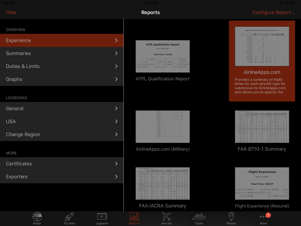 Logten Pro logbook app adds night mode and new reporting features ...