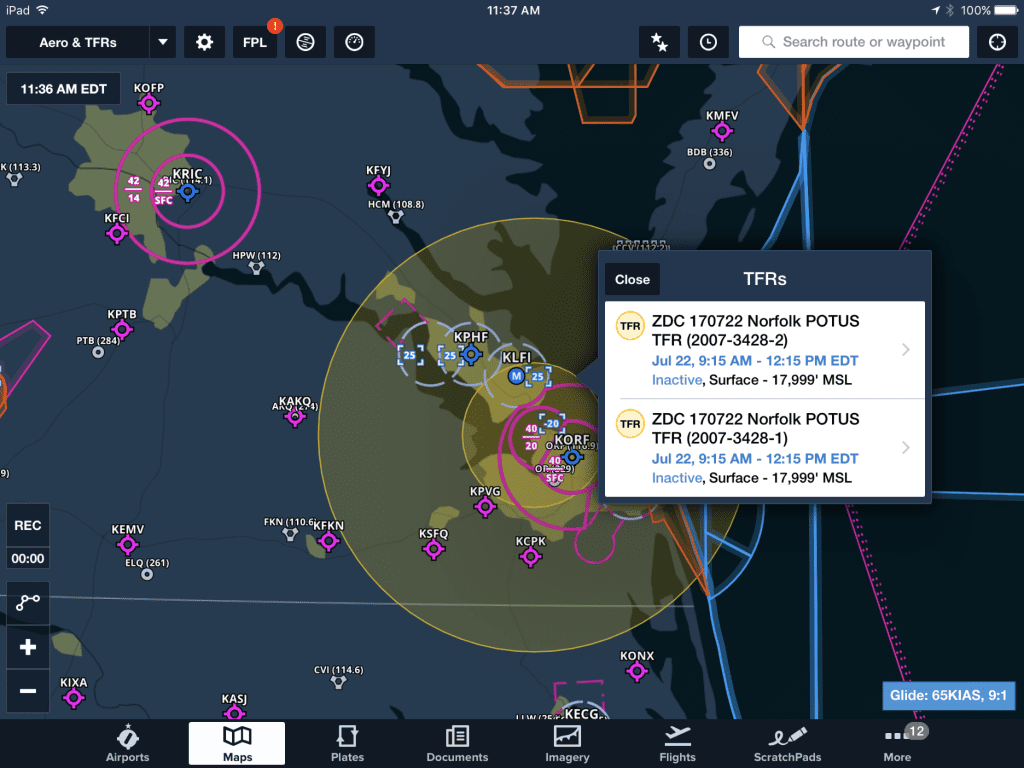 iPad quick tip: visually check TFRs during preflight : iPad Pilot News