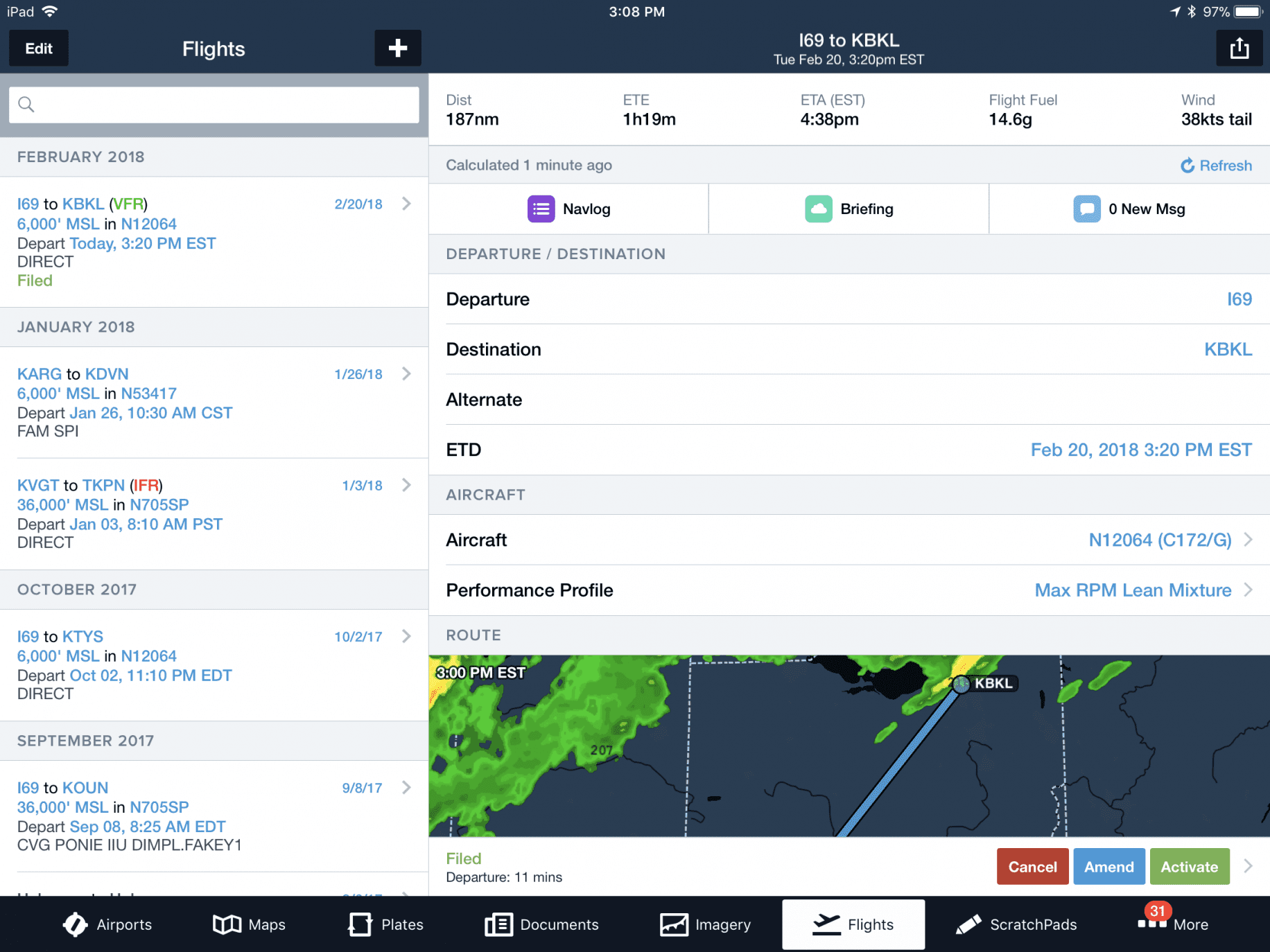 How to file, open and close a VFR Flight Plan from your iPad : iPad ...