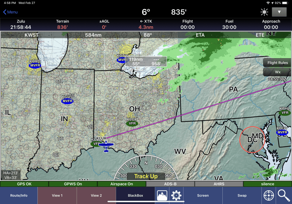 WingX updated with new moving map and Stratus 3 support : iPad Pilot News