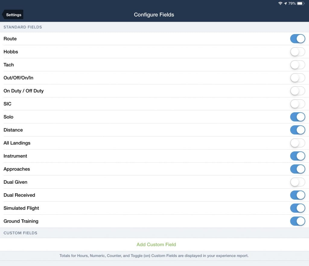 Customize your ForeFlight digital logbook - iPad Pilot News