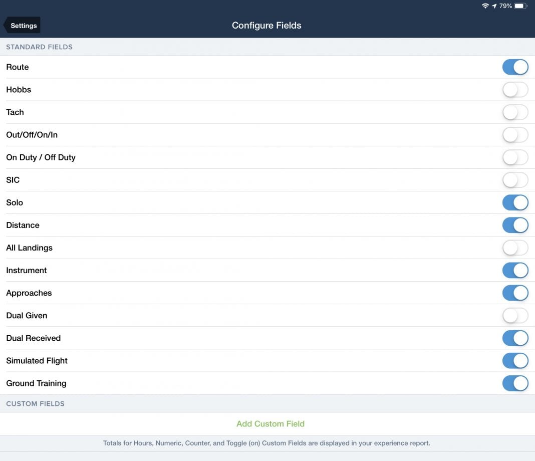 Customize your ForeFlight digital logbook - iPad Pilot News
