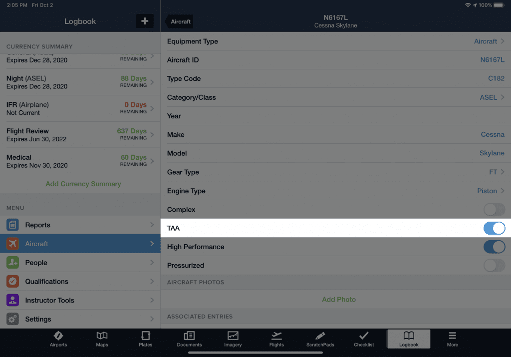 ForeFlight 12.8 adds advanced map and logbook features : iPad Pilot News