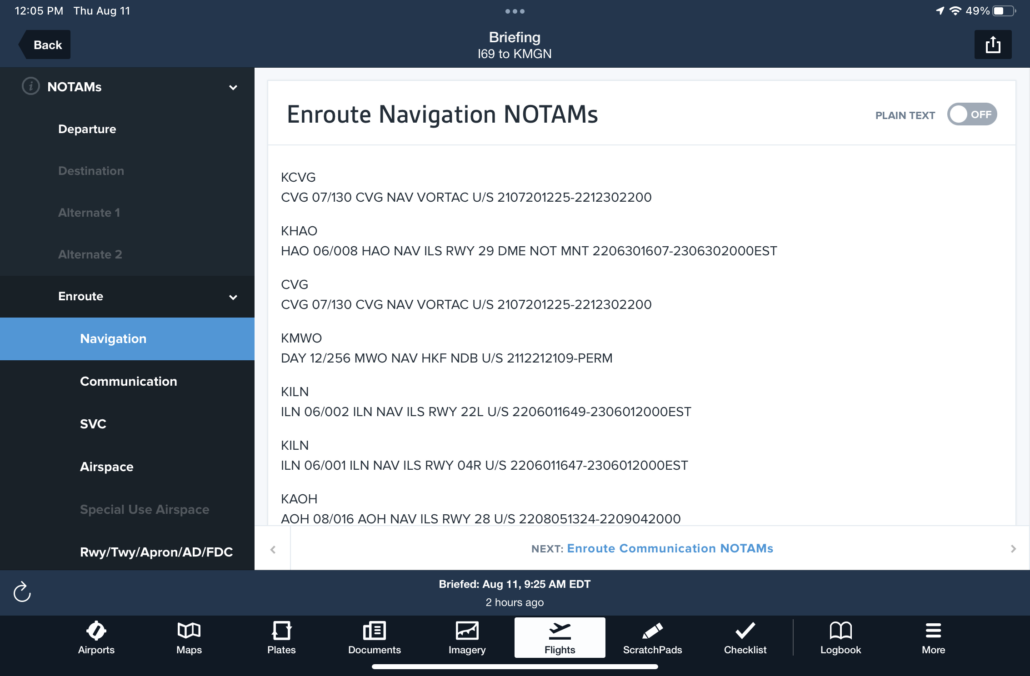 How to find NOTAMs in ForeFlight and Garmin Pilot - iPad Pilot News