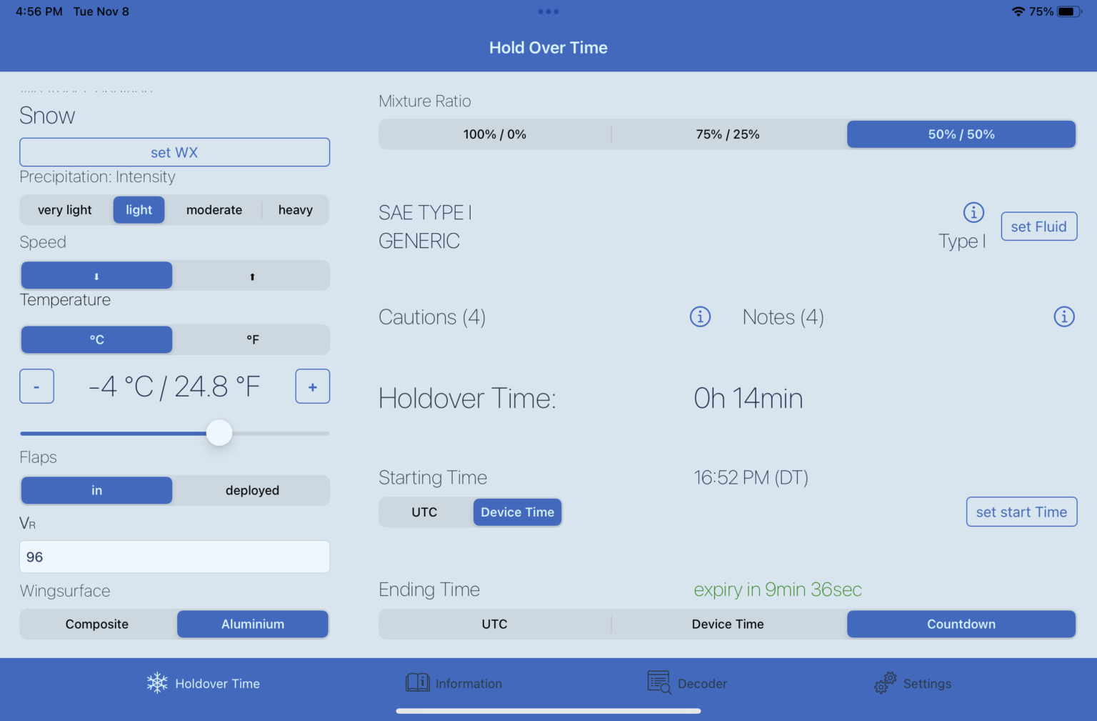 Winter Ops app provides de-/anti-Icing holdover time calculations ...