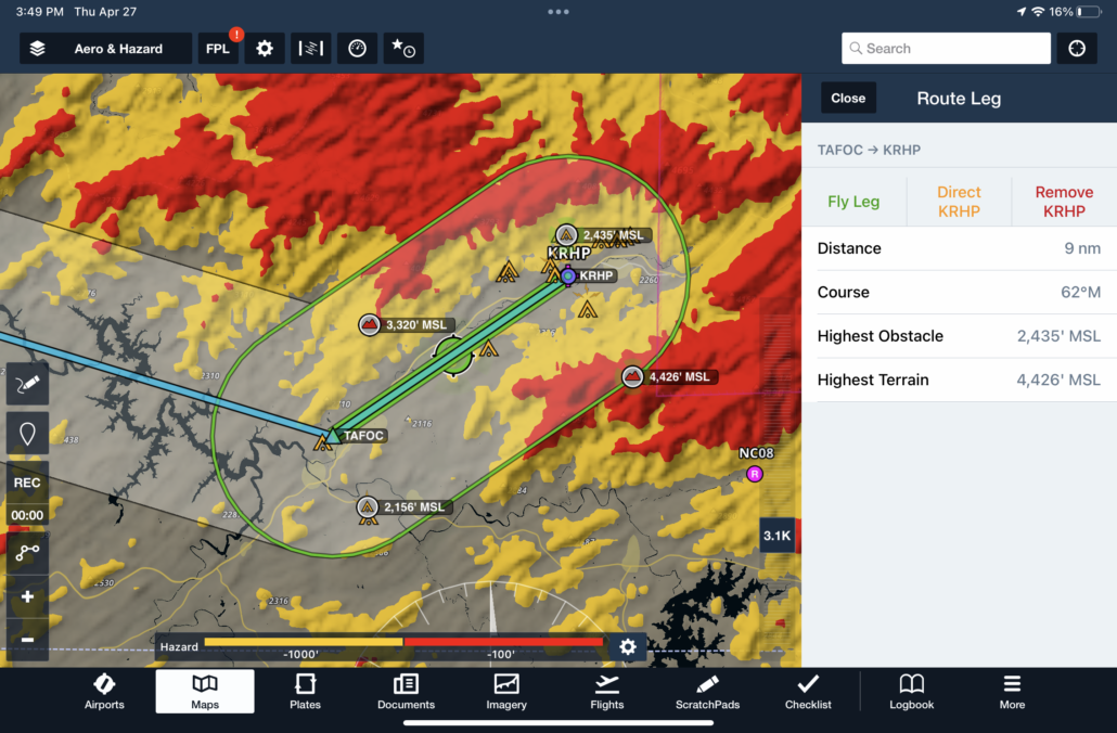 ForeFlight adds runway length filter and profile corridor to the map ...